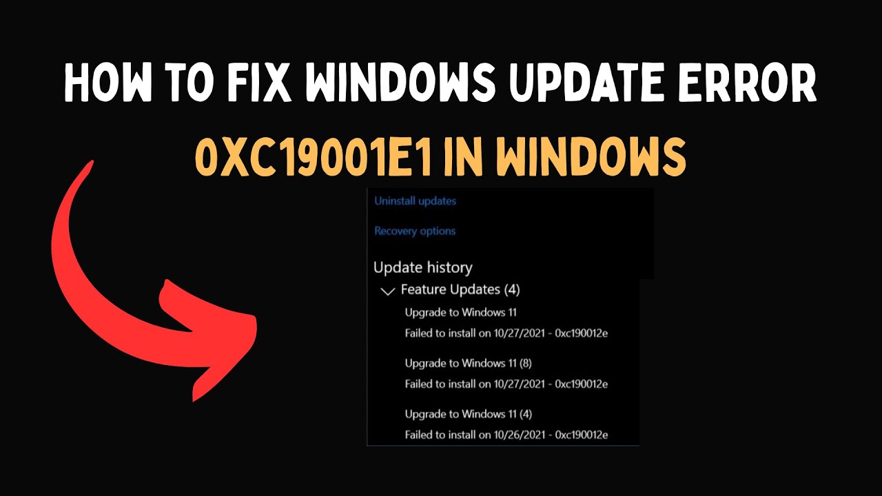 How to Fix Windows Update Error 0xc19001e1 in Windows - YouTube