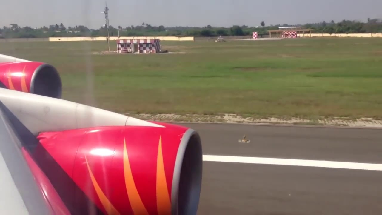Air india flight take off Chennai airport - YouTube