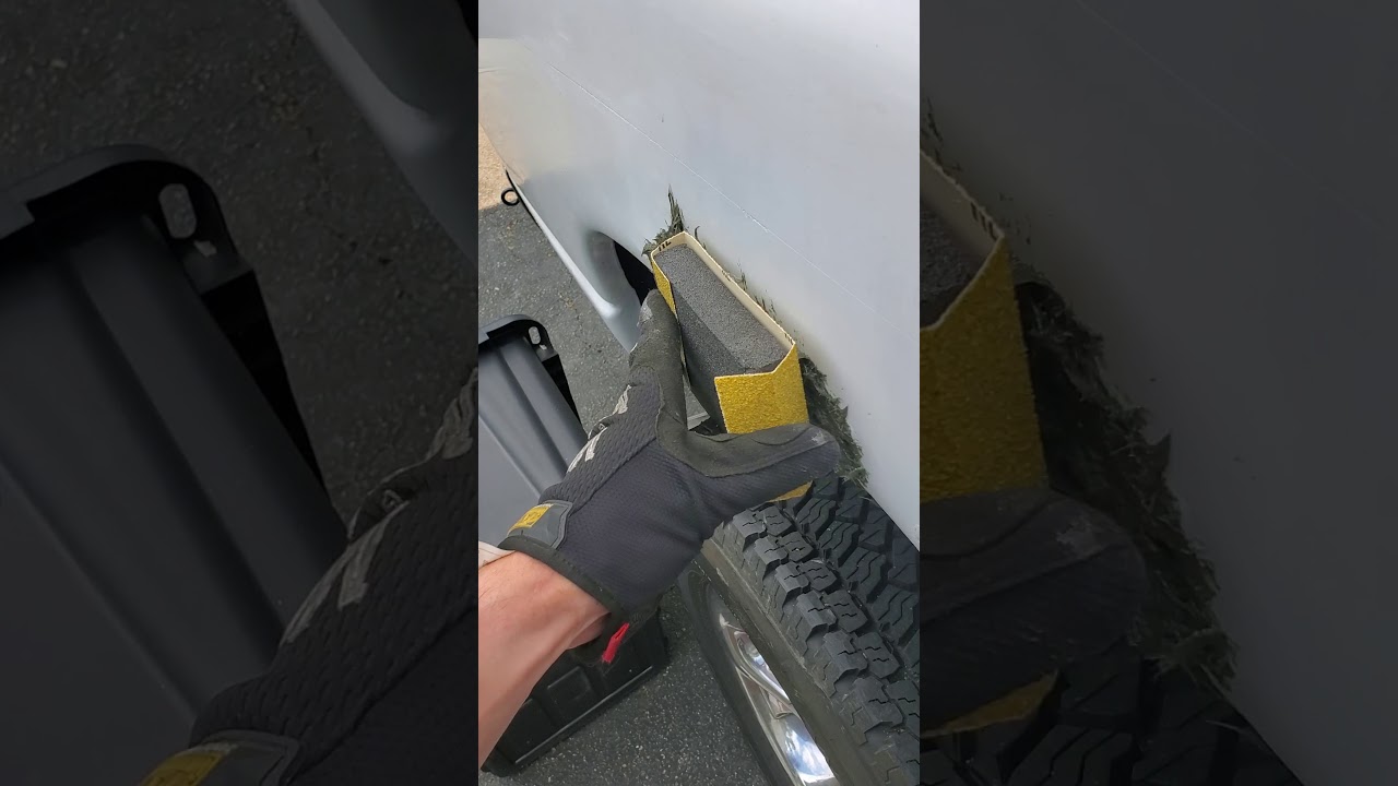 How to put bondo on a rusted hole on your car or truck. - YouTube