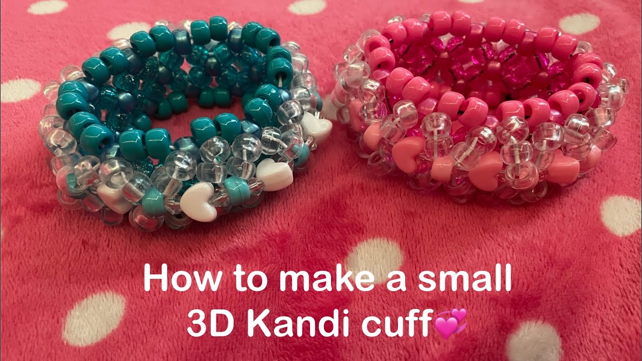how to make a small 3D Kandi cuff💞 - YouTube
