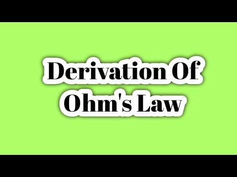 Derivation Of Ohm's Law || Class 12 - YouTube