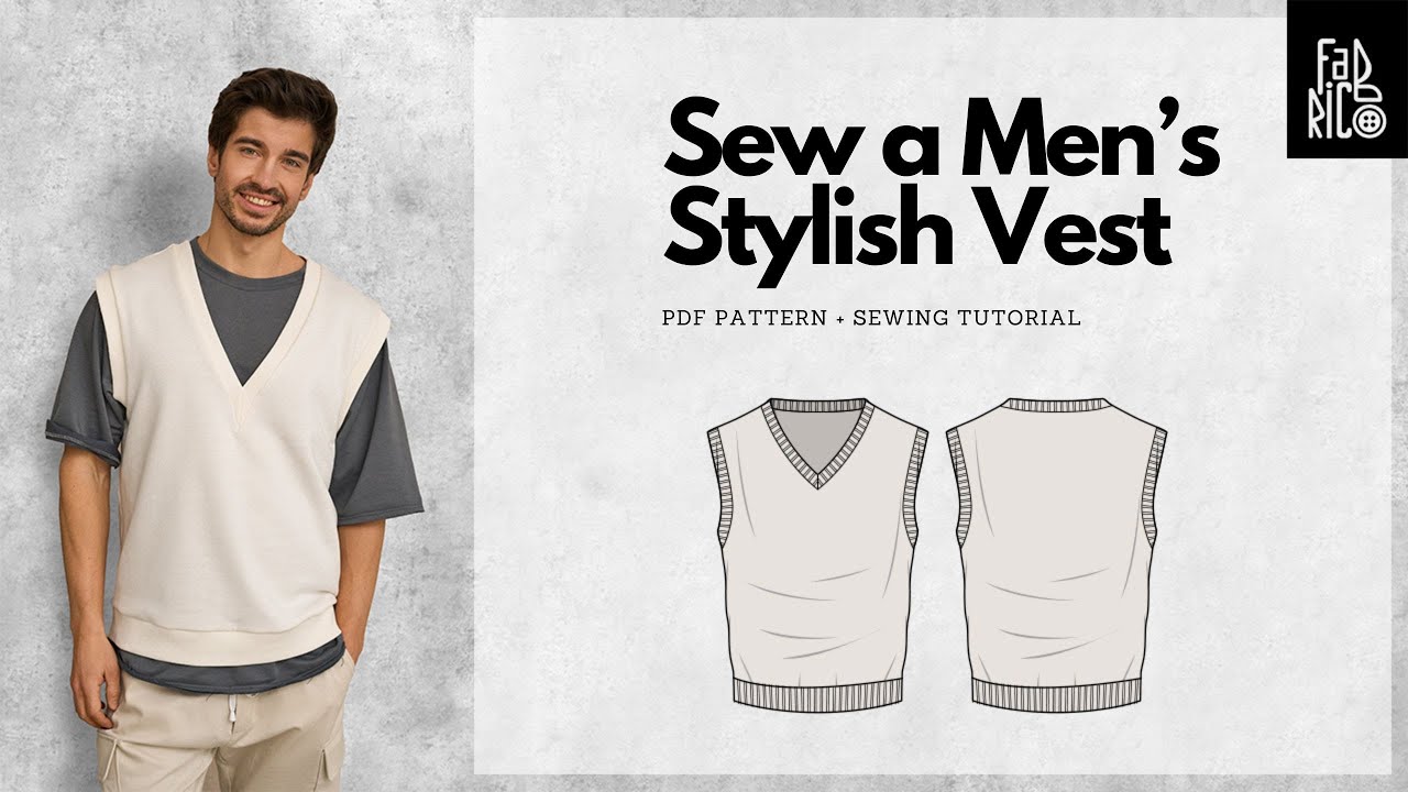 How To Make a Men's Vest | DIY a Stylish Vest Step By Step Tutorial ...
