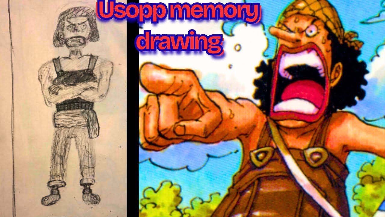 drawing pre time skip Usopp from memory - One Piece - YouTube