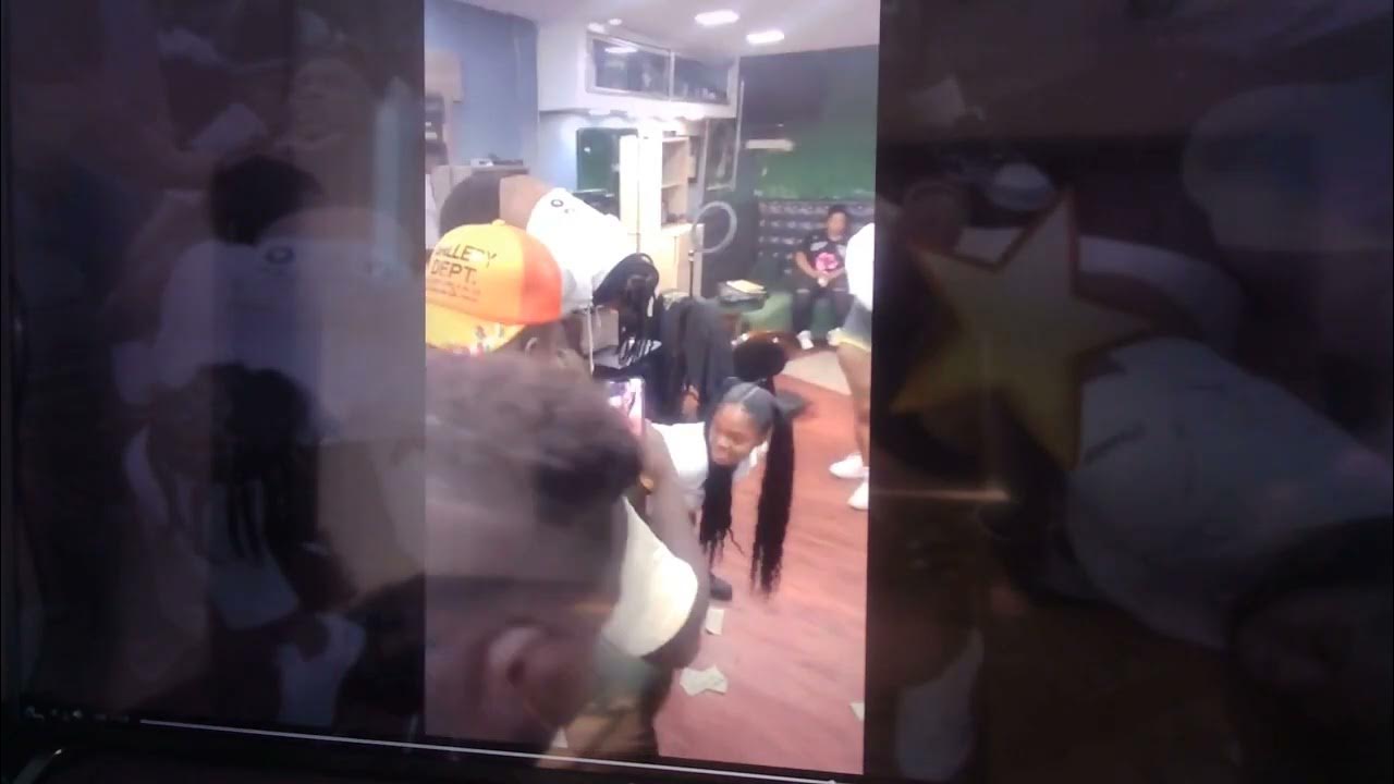 His Face Says It All: Man Gets Lap Dance from Several Chicks at Barbershop! - YouTube