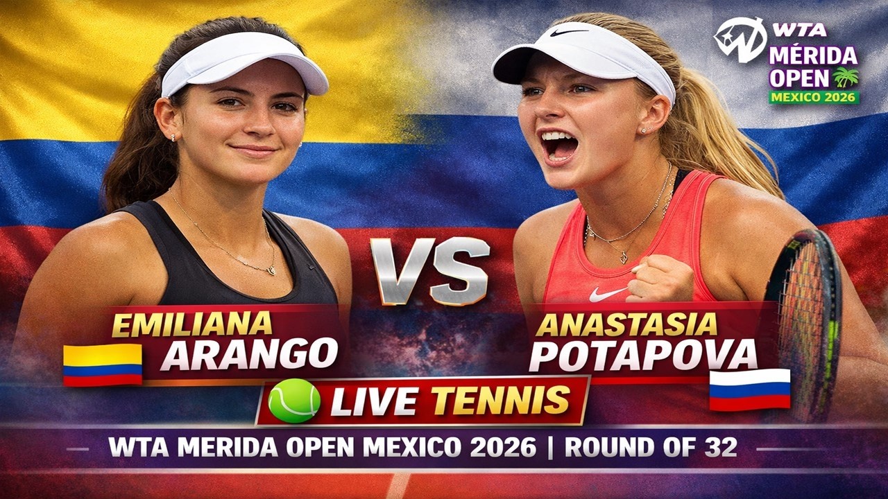 Emiliana Arango vs Anastasia Potapova 🎾LIVE TENNIS WTA MERIDA OPEN ...