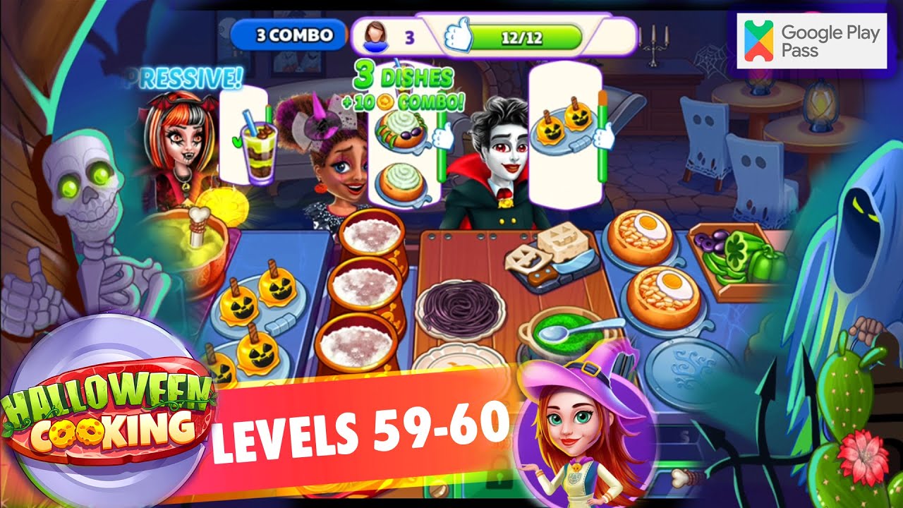 GOOGLE PLAY PASS HALLOWEEN COOKING GAME GAMEPLAY LEVELS 59-60 - YouTube