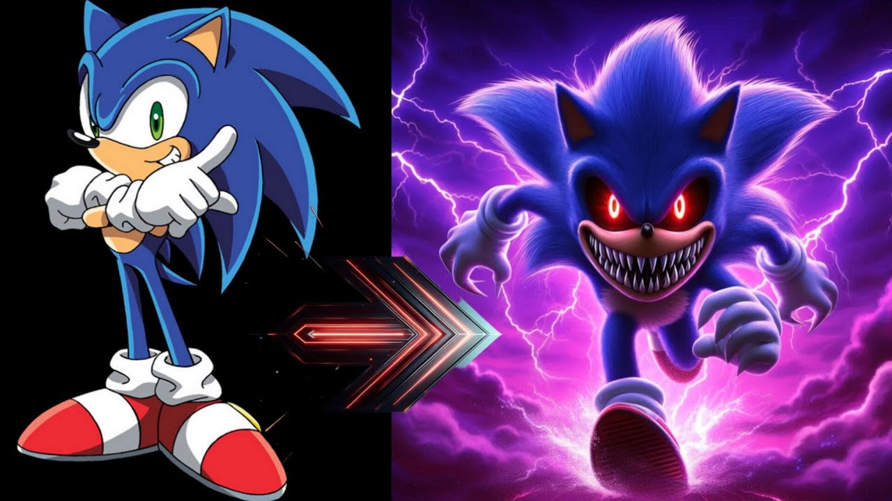 real as horror all character Sonic the Hedgehog in purple sky - YouTube