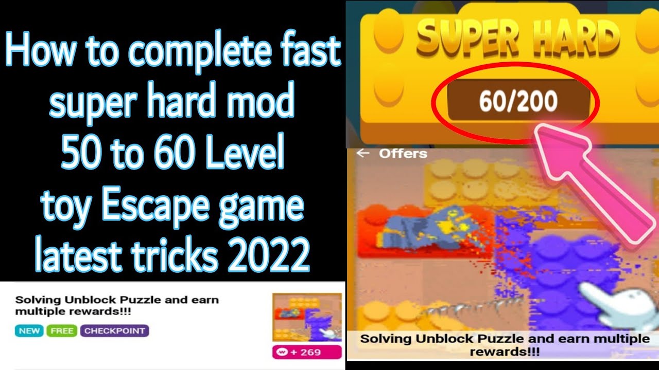how to complete fast supper Hard 60 Level toy Escape game latest tricks ...