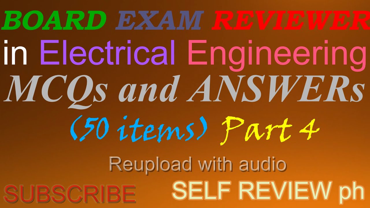 REE|| Exam Reviewer in Electrical Engineering(50 MCQs and Answers) Part ...