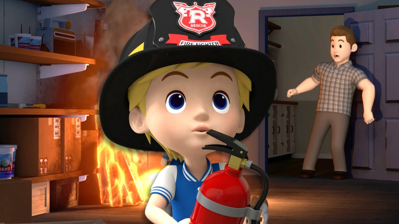 Child Firefighter, Peter🧯│Learn about Safety Tips with POLI│Cartoons ...
