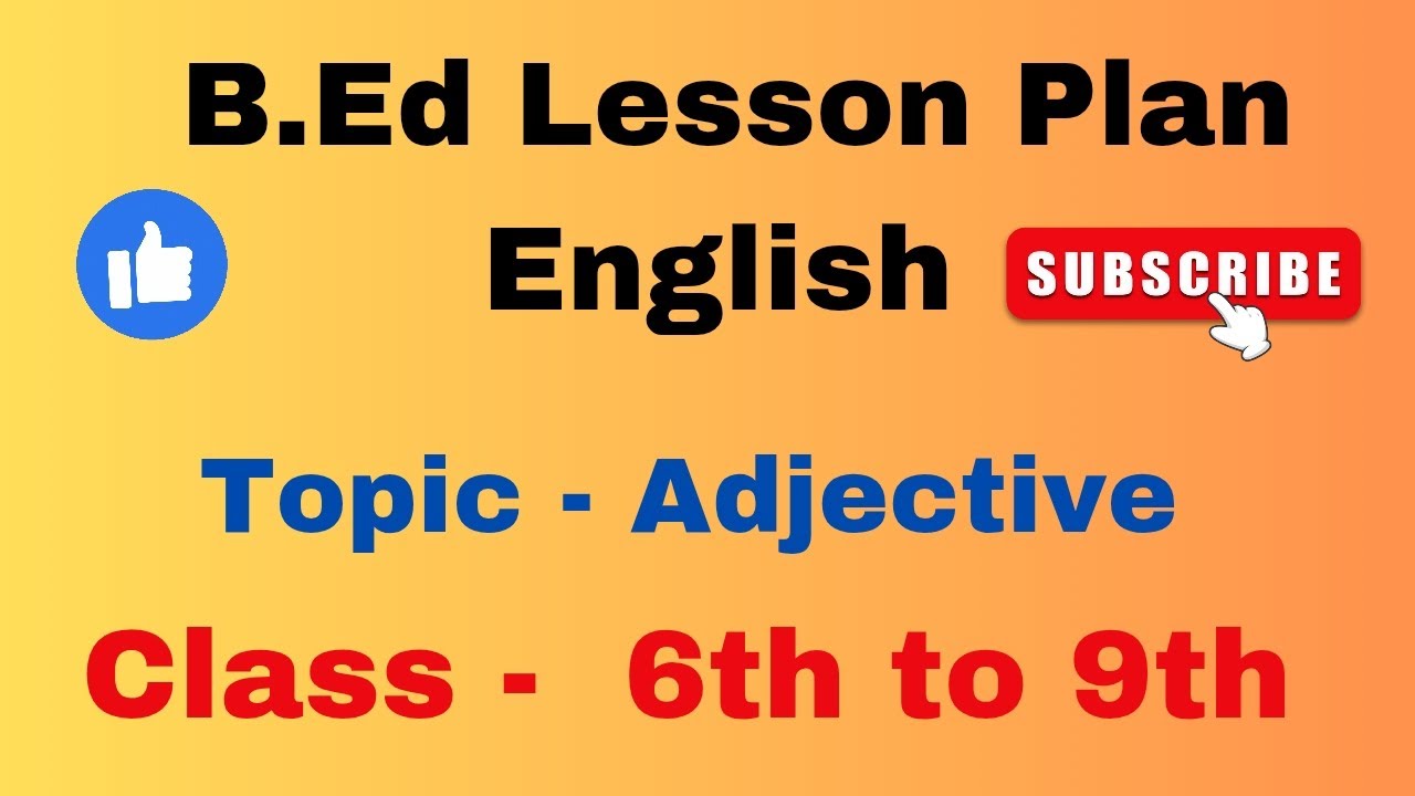 B.ed english grammar lesson plan for class 6th to 9th| English lesson ...