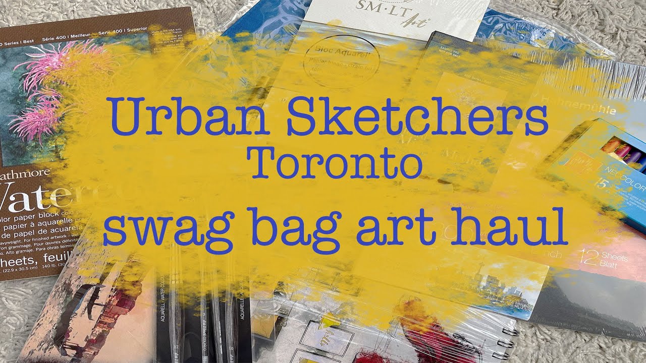 Urban Sketchers Toronto symposium swag bag art haul - YouTube