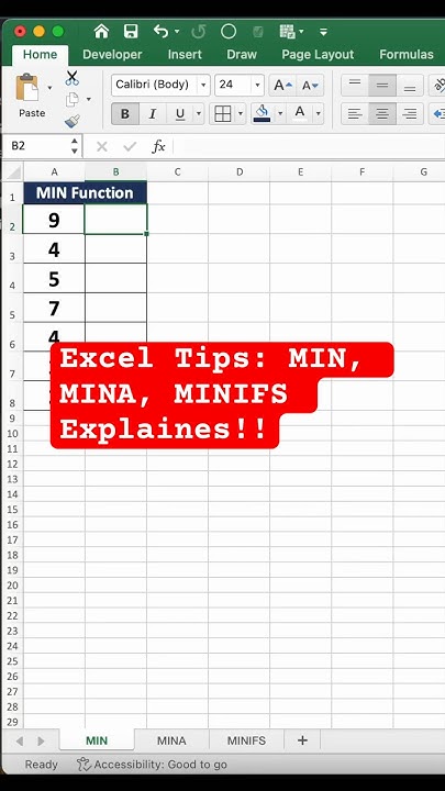 Excel Tips: MIN, MINA, and MINIFS functions tutorial #EXCEL #SHORTS #exceltutorial - YouTube
