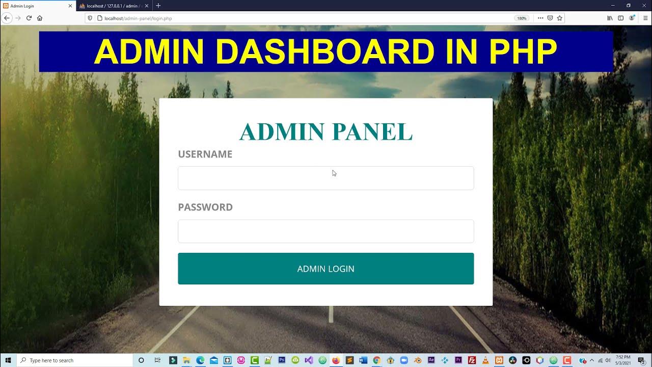 Admin Panel in PHP Using MySQL Database | SOURCE CODE - YouTube