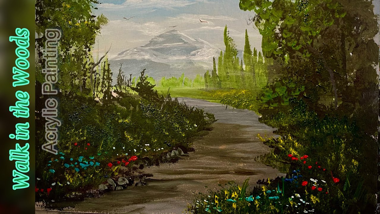Acrylic painting Landscape Easy acrylic painting lesson - YouTube