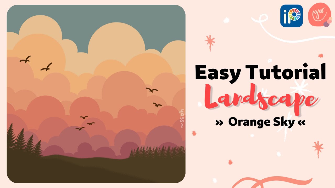 You can Draw this Simple ORANGE SKY in ibisPaint X [EASY TUTORIAL] - YouTube