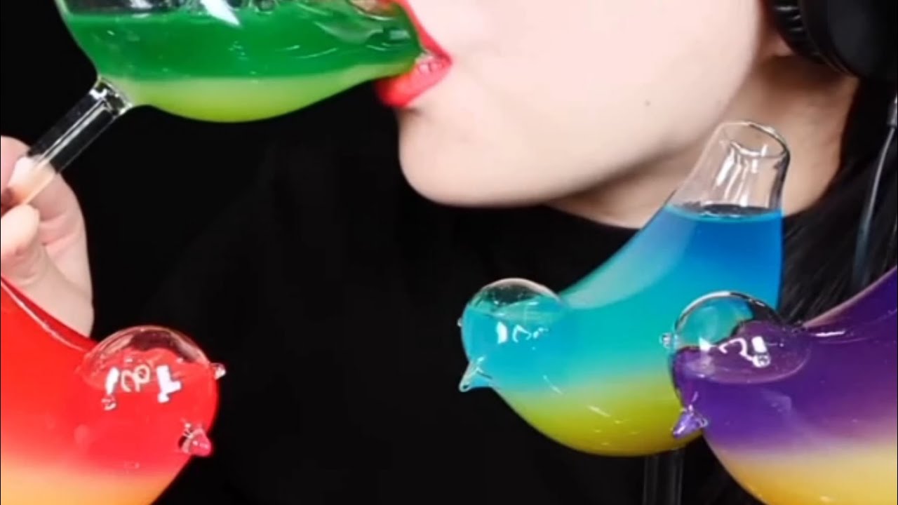 [REVERSED]: ASMR RAINBOW DRINKS_ DRINKING SOUNDS #asmr #mukbang - YouTube