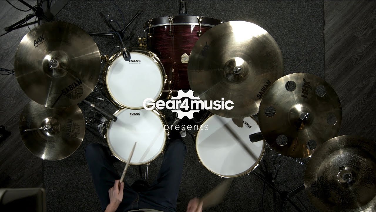 SJC Drums Providence 22" 3pc Shell Pack, Merlot Ripple, Brass HW ...