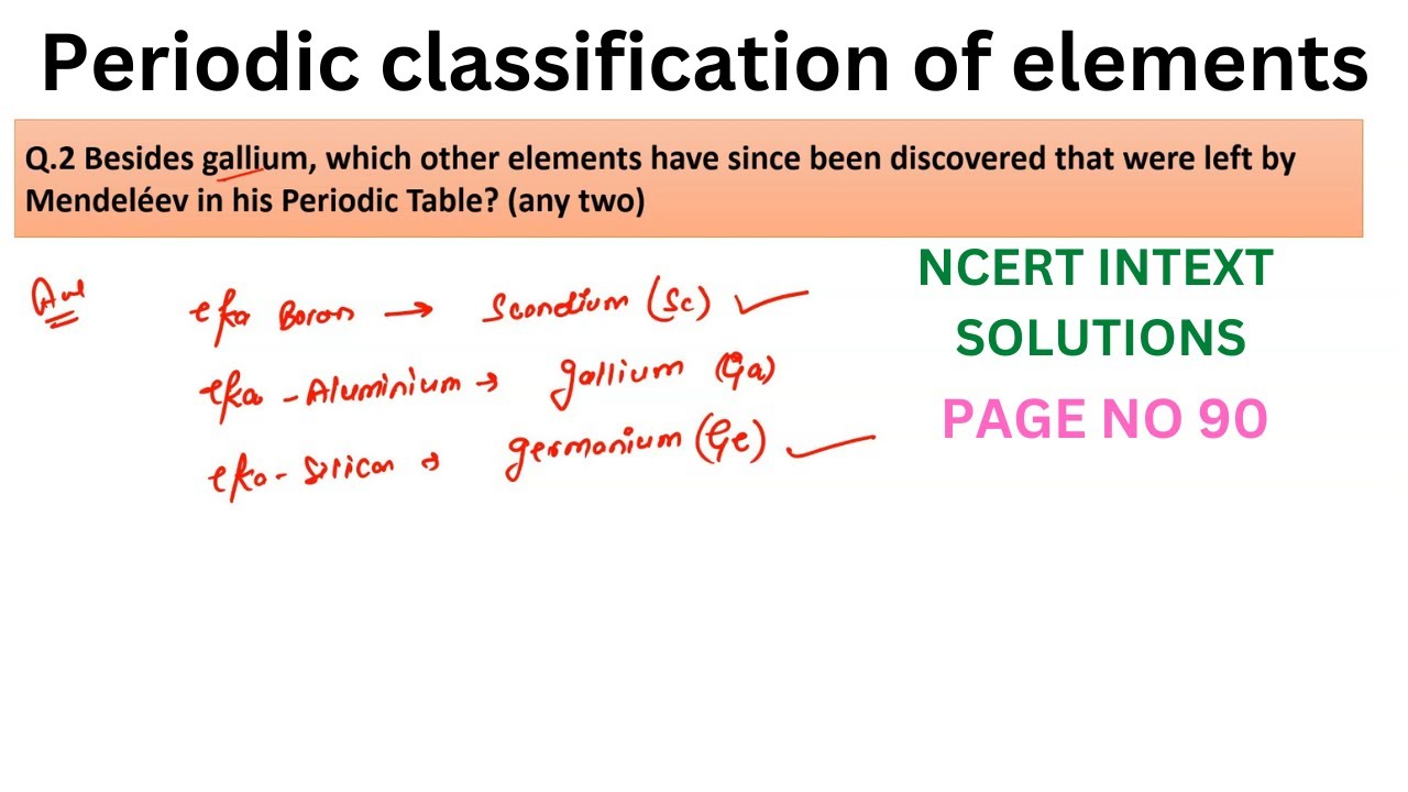 Name two elements you would expect to show chemical reactions similar ...