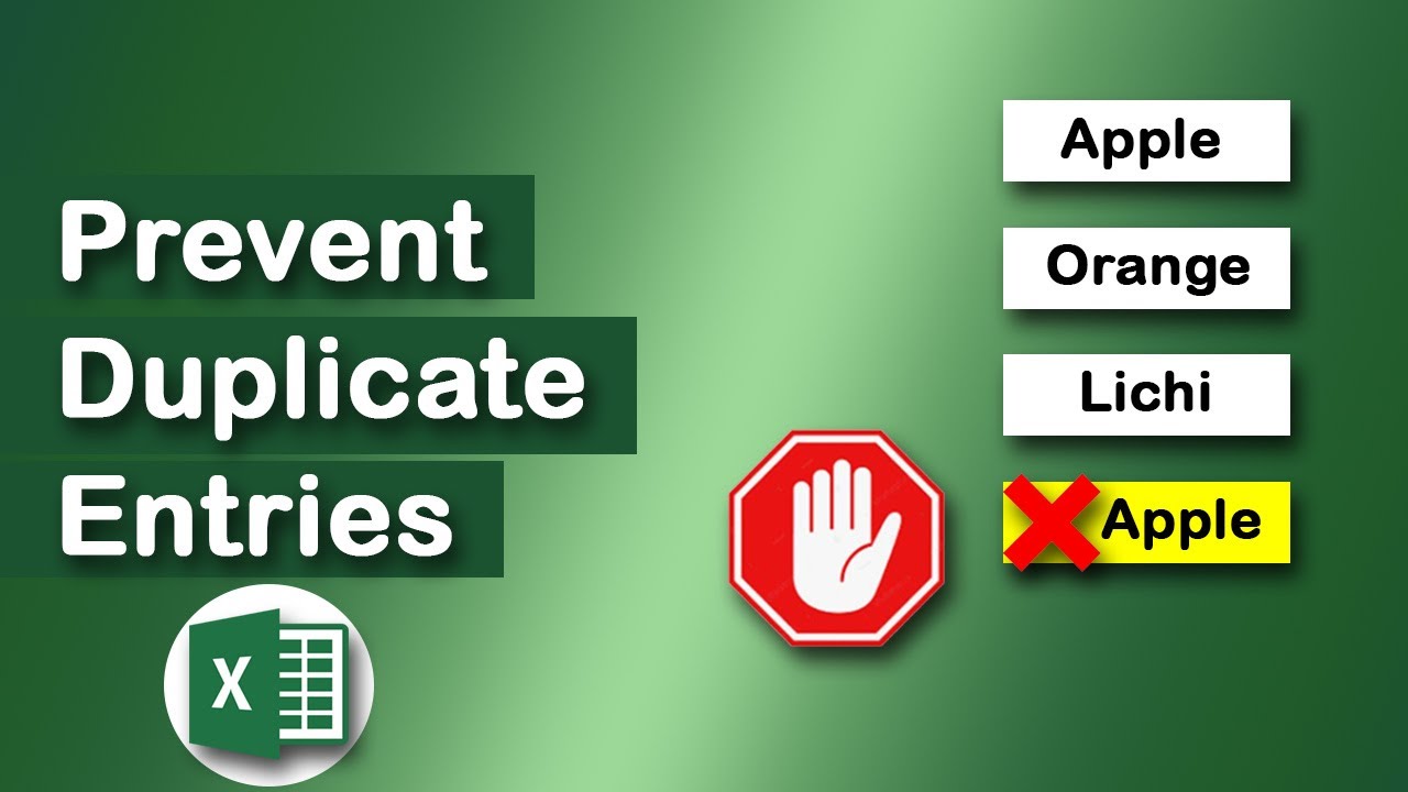 How to Easily Prevent Duplicate Entries in Excel - YouTube