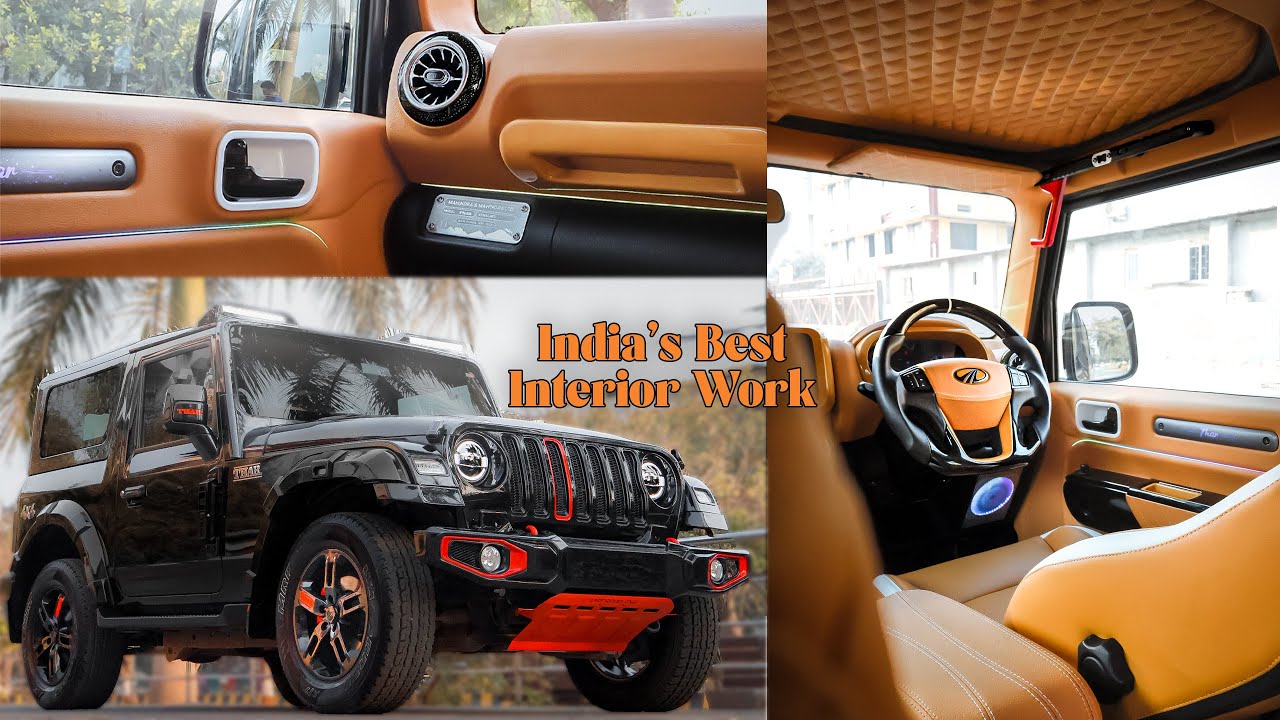 Mahindra THAR w BEST Super Luxurious INTERIOR WORK | Black Mafia ...