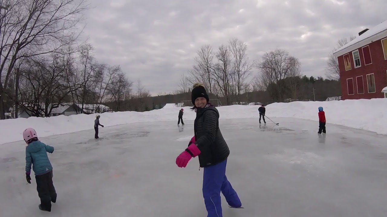 Ice Skating with Friends in North Springfield, VT - YouTube