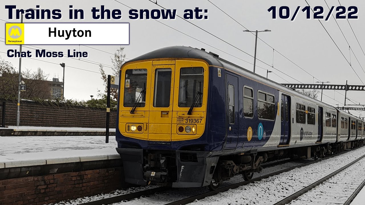 Trains in the snow at: Huyton, Chat Moss Line | 10/12/22 - YouTube