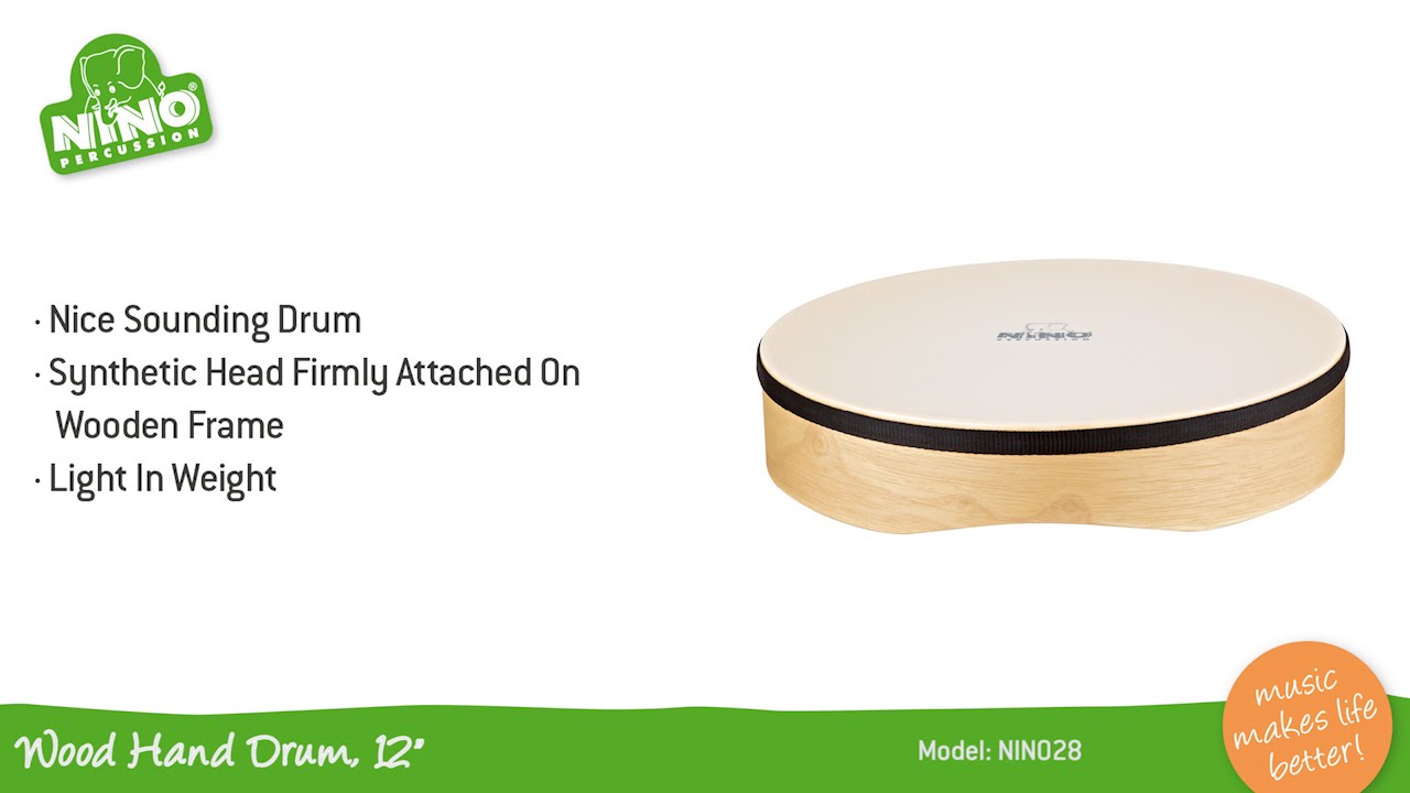 Wood Hand Drum, 12" - NINO28 - YouTube