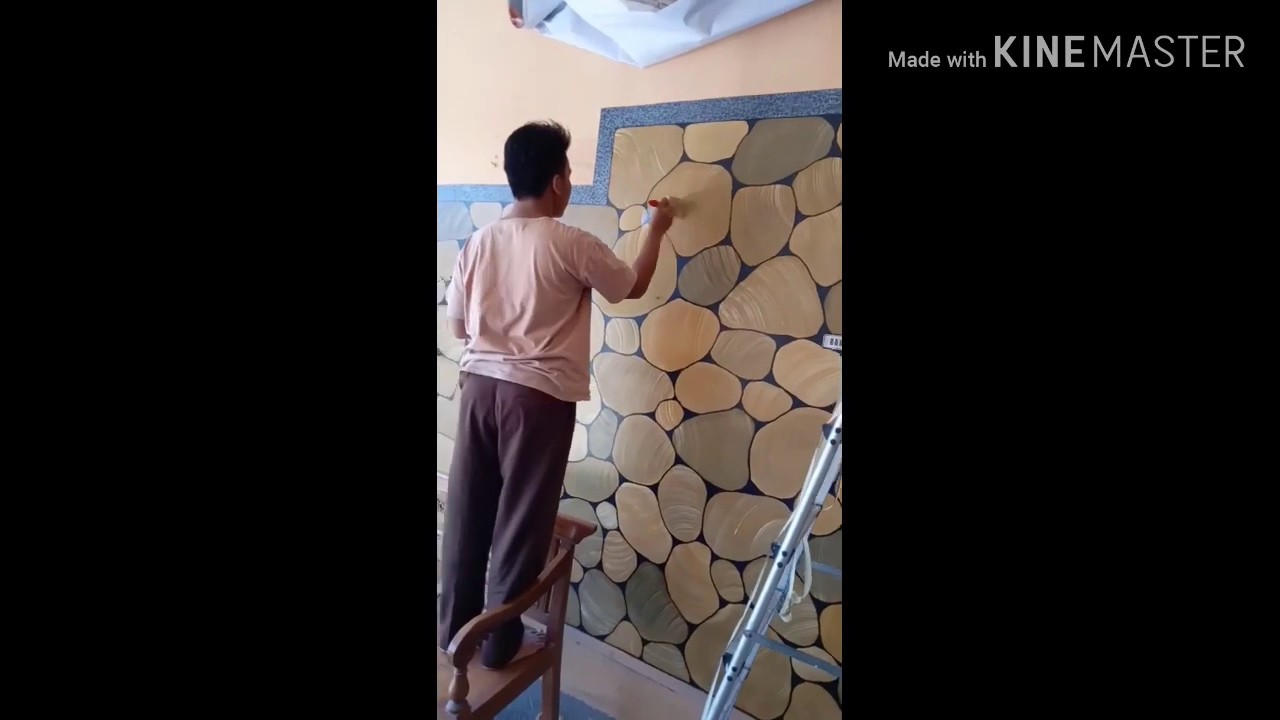 Edisi Mengecat Motif Batu cuma dengan Kuas - YouTube