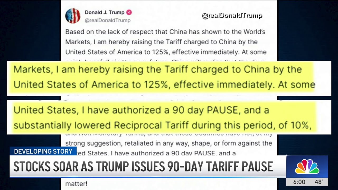 Stocks soar as Trump issues 90-day tariff pause: How shoppers, businesses are reacting - YouTube
