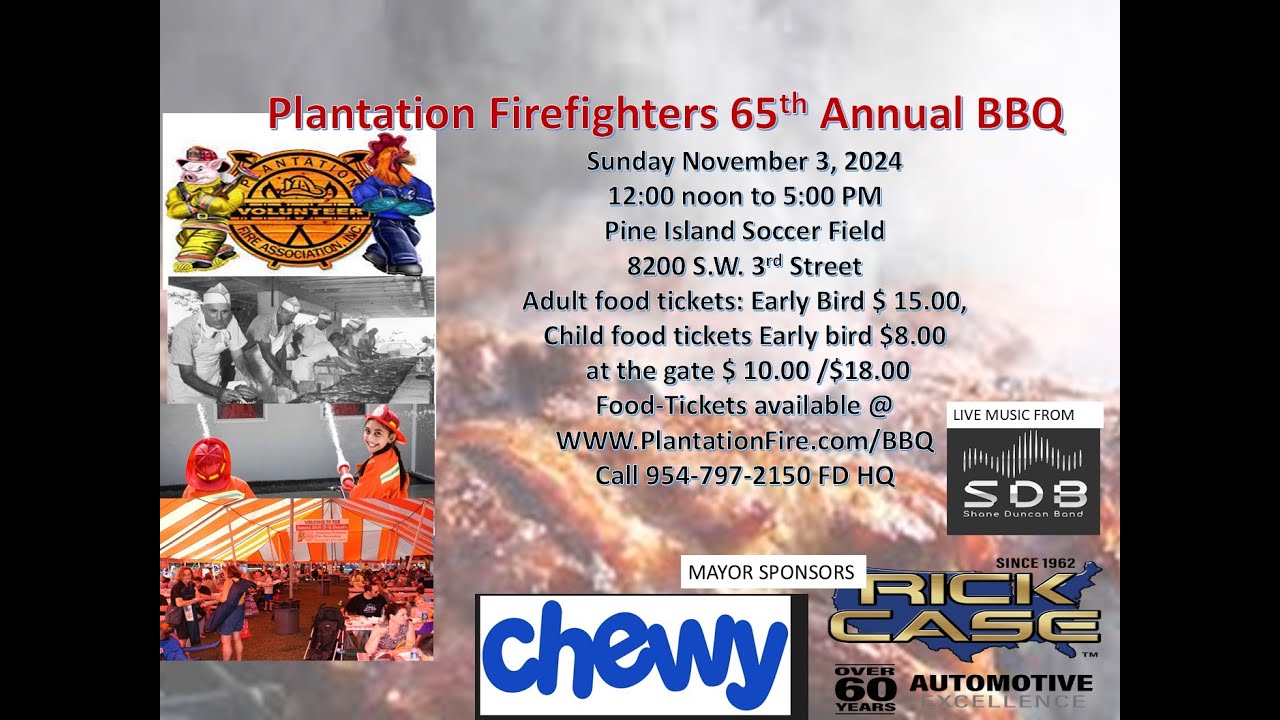 2024 PVFA 65th Annual Plantation Firefighter BBQ - YouTube