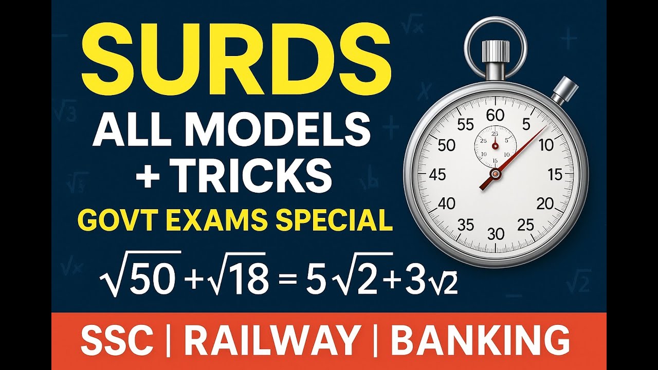 SURDS Tricks & Questions | All Models for Govt Exams | Easy Methods ...