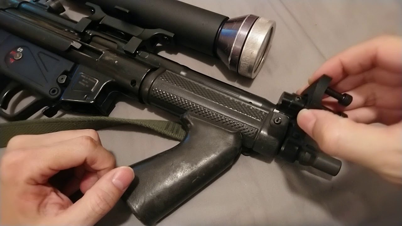 CRW Mp5 Front sight block SureFire adapter for VFC - YouTube
