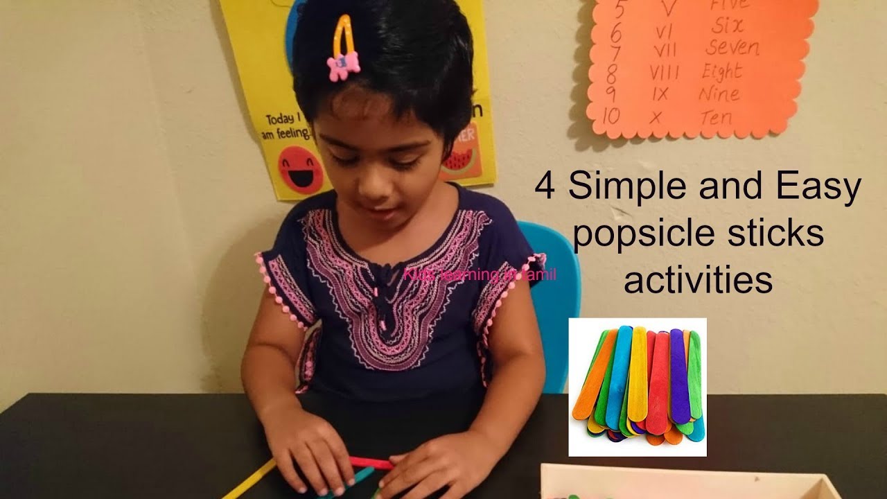 #10.Popsicle sticks activities for 2-6 years old/fine motor and writing ...