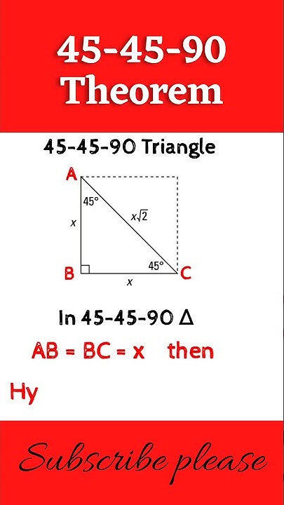 Application of Pythagoras theorem || 45-45-90 Theorem - YouTube