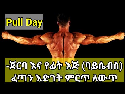 pull day/የባይሴብስ እና ጀርባ ቀን /ፈጣን ለውጥ - YouTube