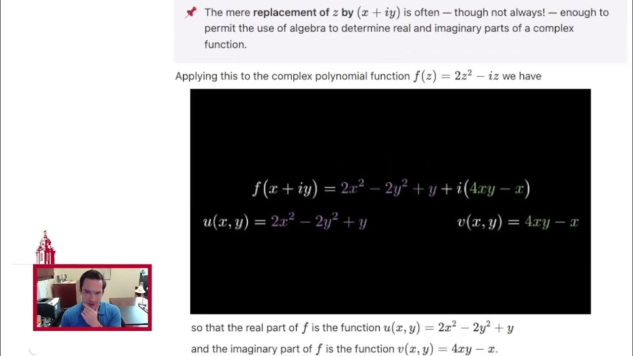 596C.C2.2 Real and Imaginary Parts of a Complex Function - YouTube