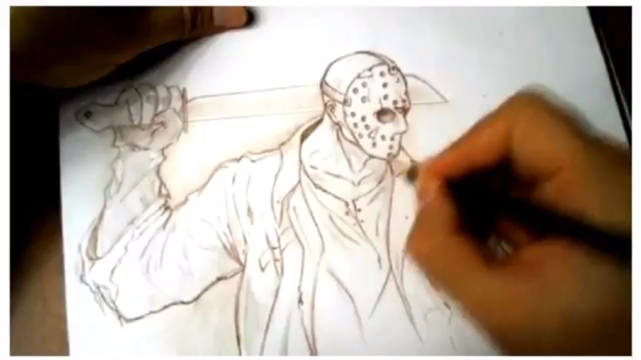 How to Draw Jason Voorhees - YouTube