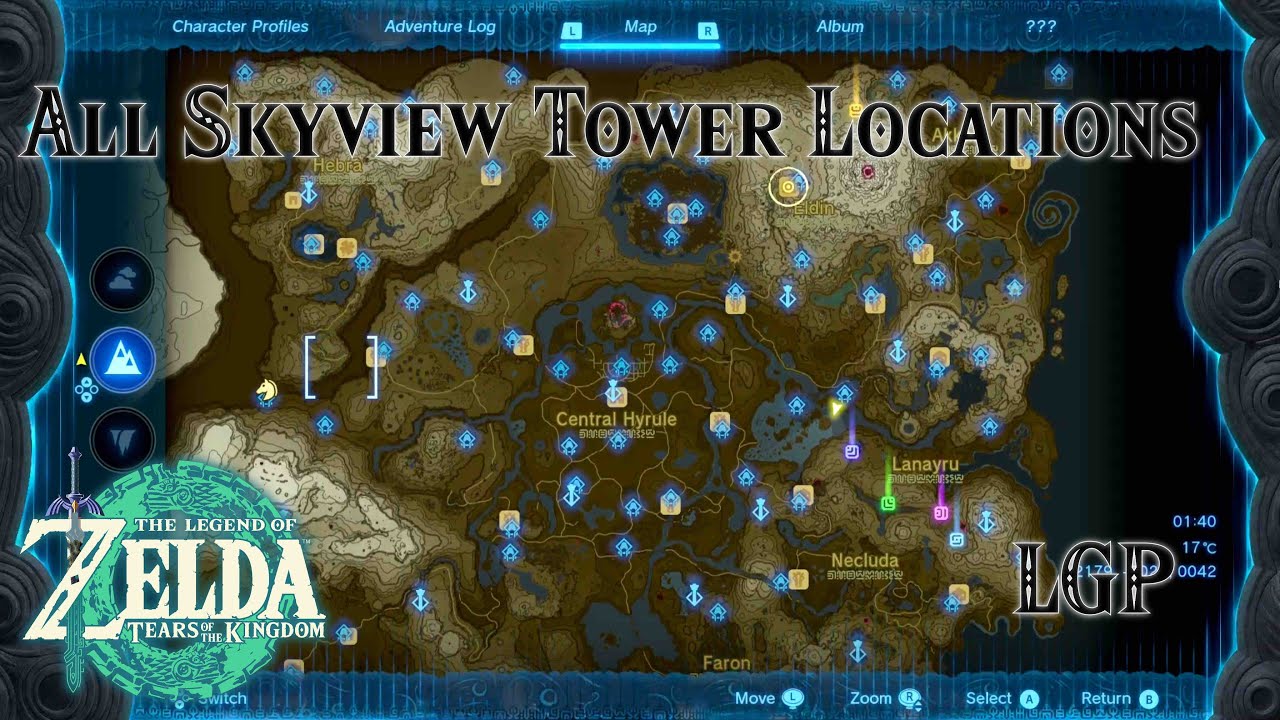 Tears Of The Kingdom | All Skyview Tower Locations Zoomed in ...
