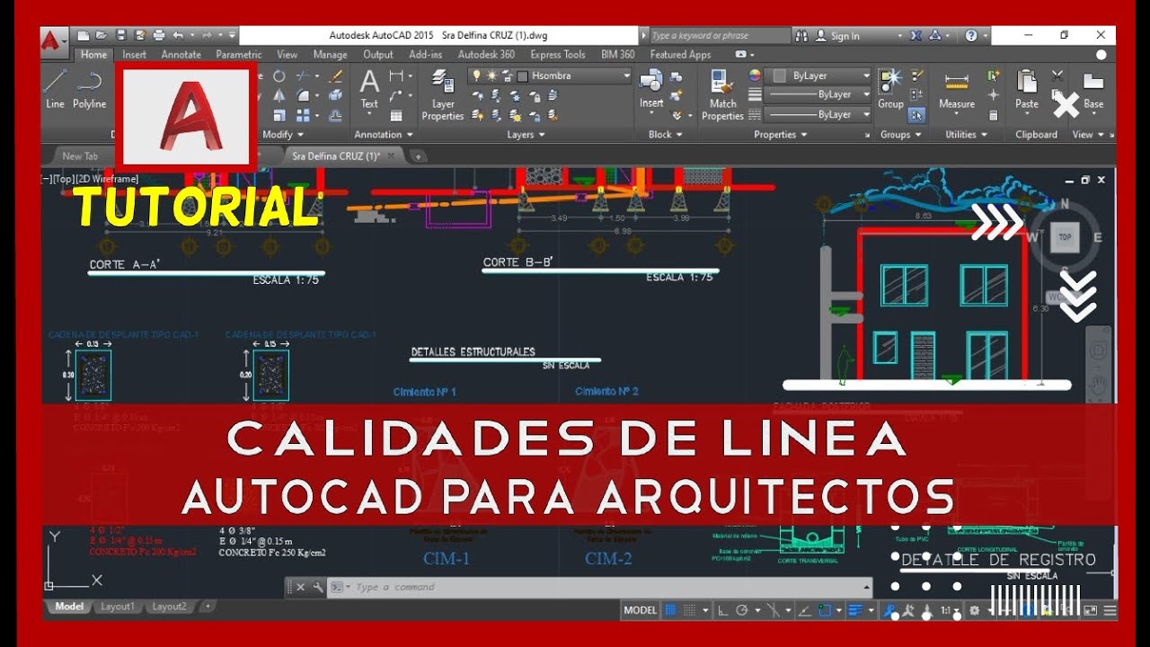 CALIDADES DE LINEA para DIBUJO ARQUITECTONICO en AUTOCAD - YouTube