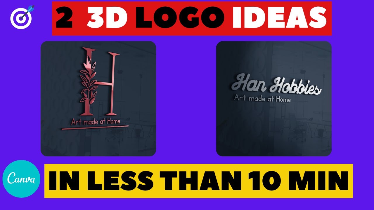 TWO 3D LOGO in less than 10 minutes for FREE - CANVA Tutorial - YouTube