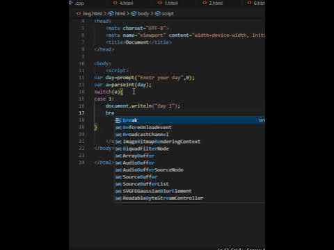 Switch statement in js #javascripttutorial #javascript #html #programmer #coding #switch - YouTube