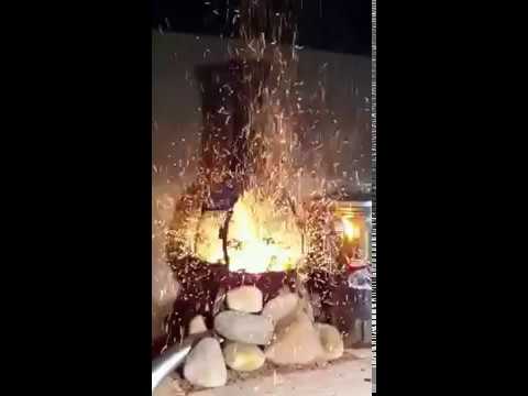 Fire pit with blower - YouTube