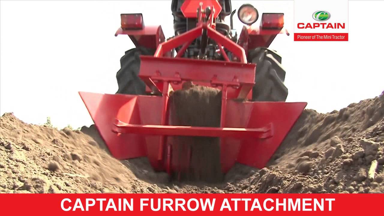 Furrow Attachment - Captain Tractors - YouTube