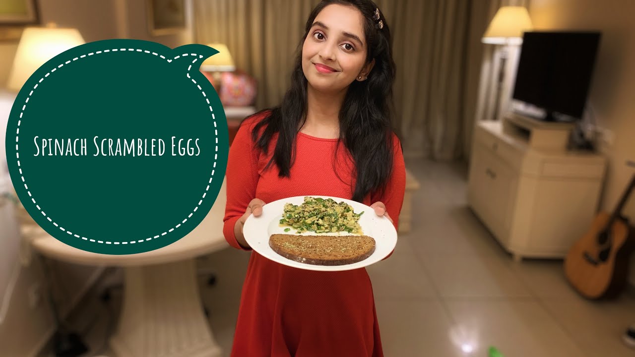 vlog-healthy-spinach-scrambled-eggs-in-hindi