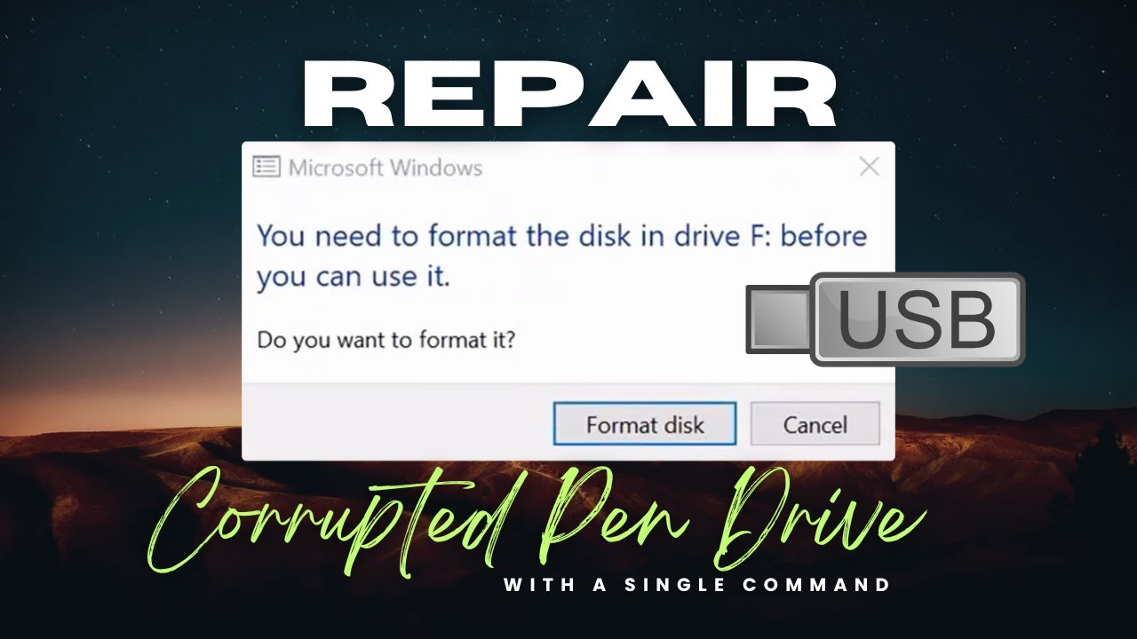 How To Repair Corrupted Pen Drive (USB Drive) - YouTube