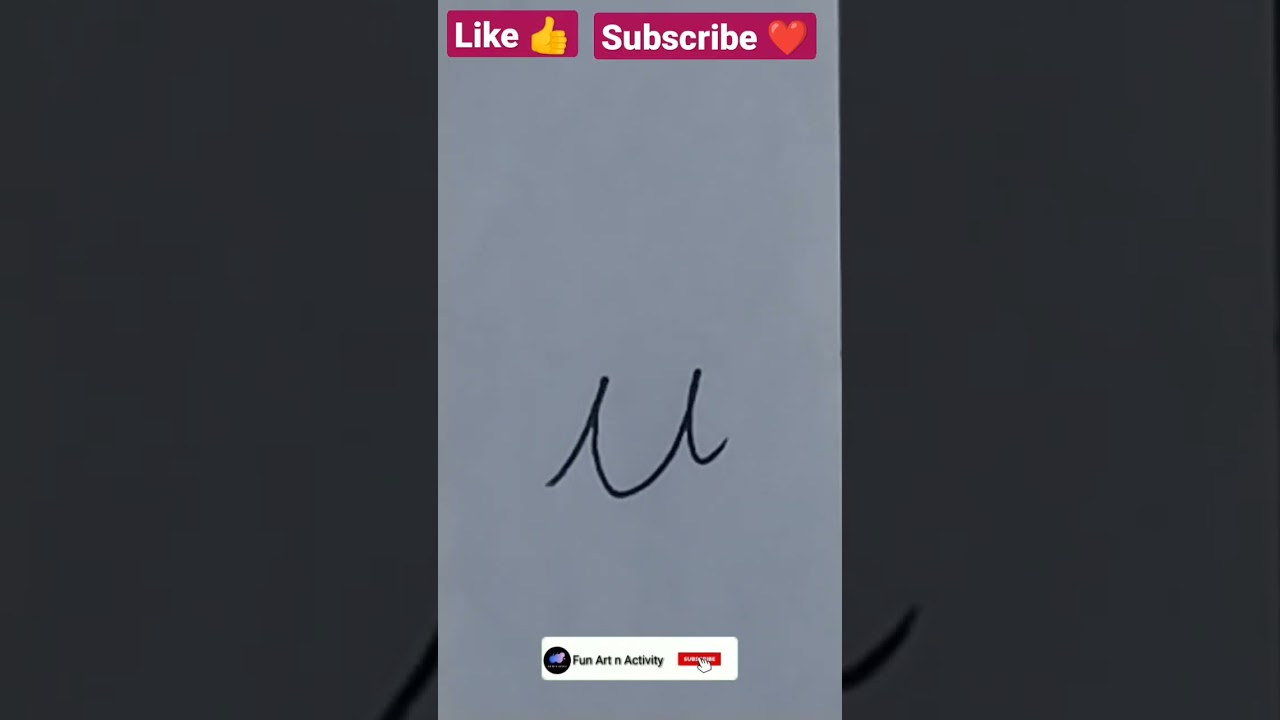 DRAWING A CURSIVE LETTER U ️ | Lettering |DOODLE ART | HOW TO DRAW A ...