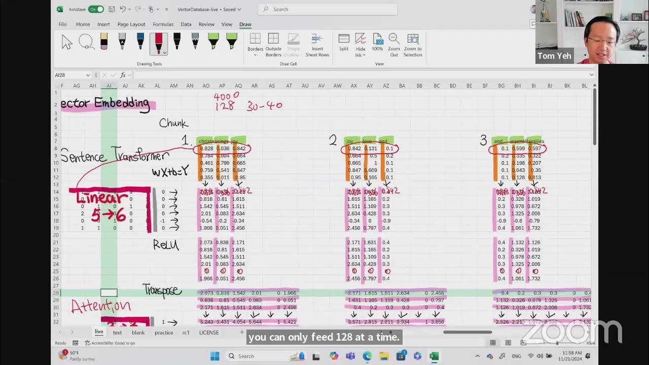 Building a Vector Database in Excel with Prof. Tom Yeh - YouTube