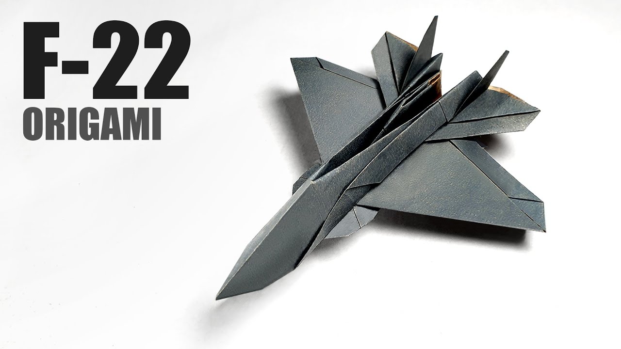 A4용지 한장으로 [F-22] 전투기 종이접기 【ORIGAMI F-22 Jet fighter】 - YouTube