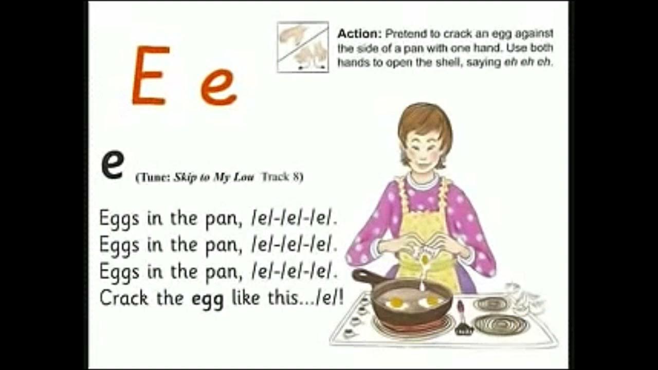 UK School Primary One Jolly Phonics Song Ee - Eggs in the pan - YouTube